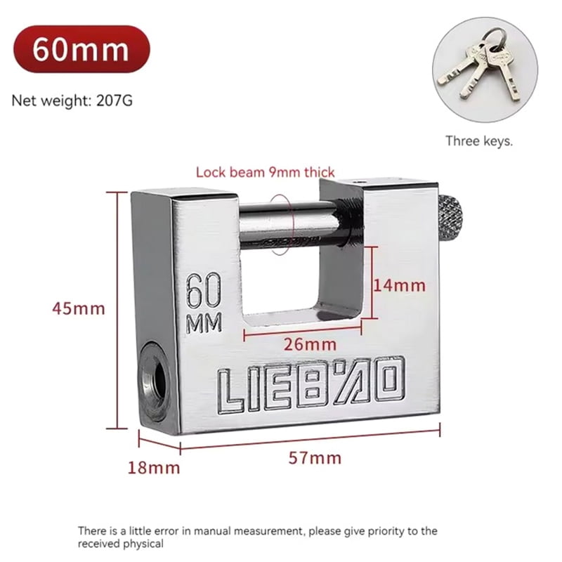 Stainless Steel Padlock Security Safety Lock Antique Horizontal Opening ...