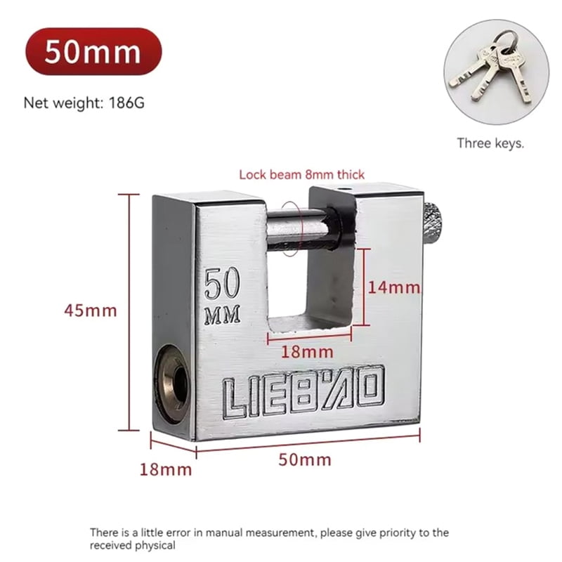 Stainless Steel Padlock Security Safety Lock Antique Horizontal Opening ...