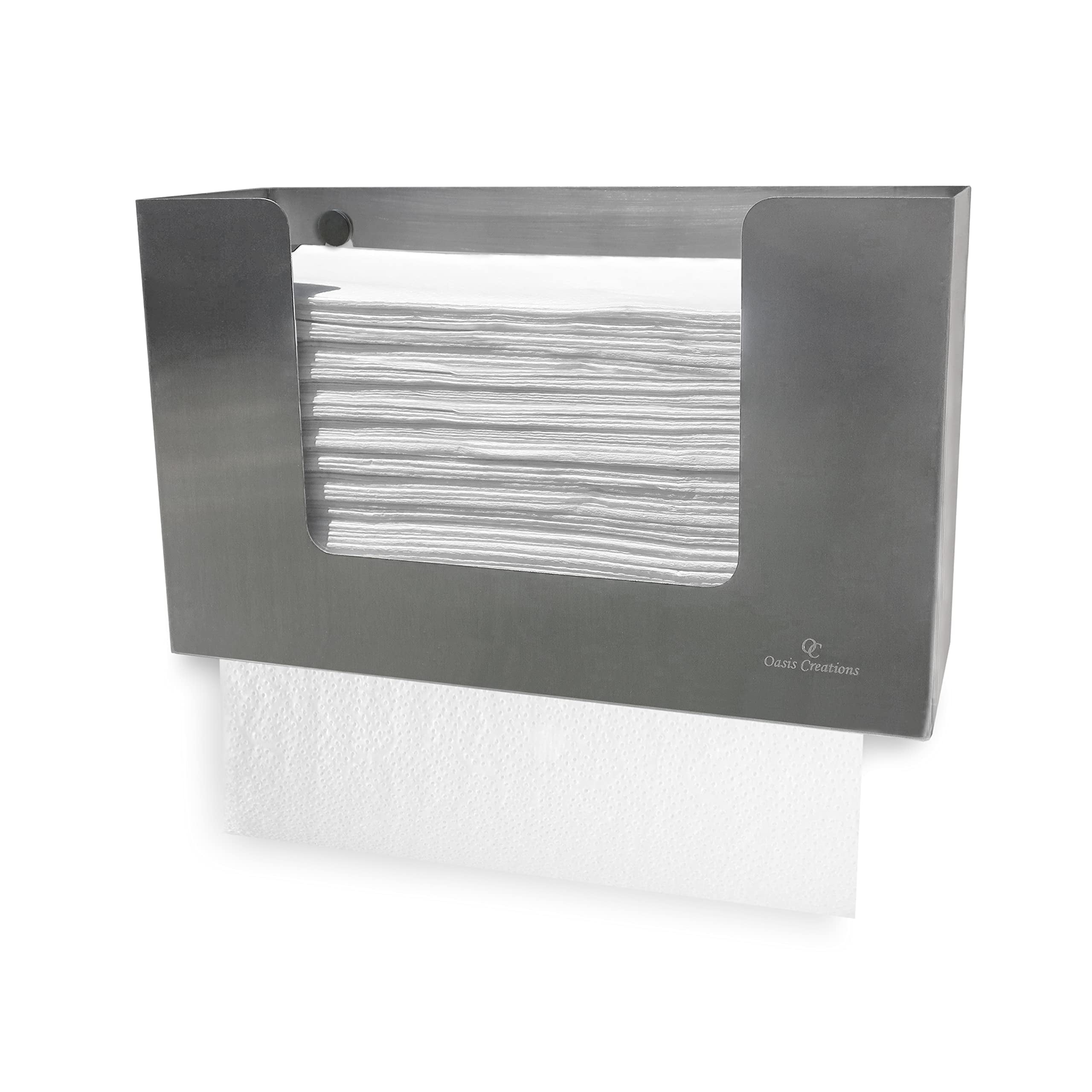Stainless Steel Paper Towel Dispenser by Oasis Creations, Holds 250 ...