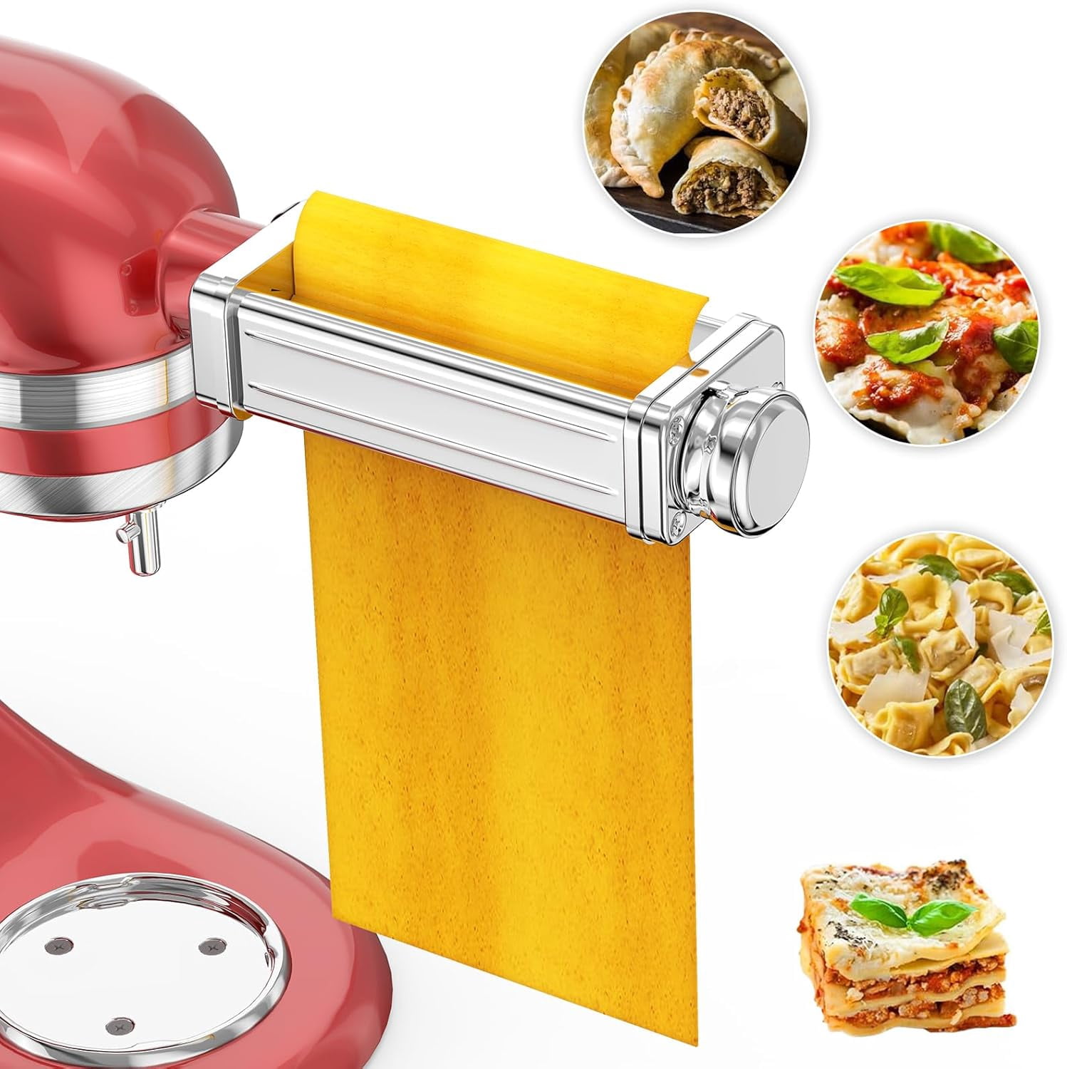 Stainless Steel Pasta Roller Attachment for KitchenAid Stand Mixers ...