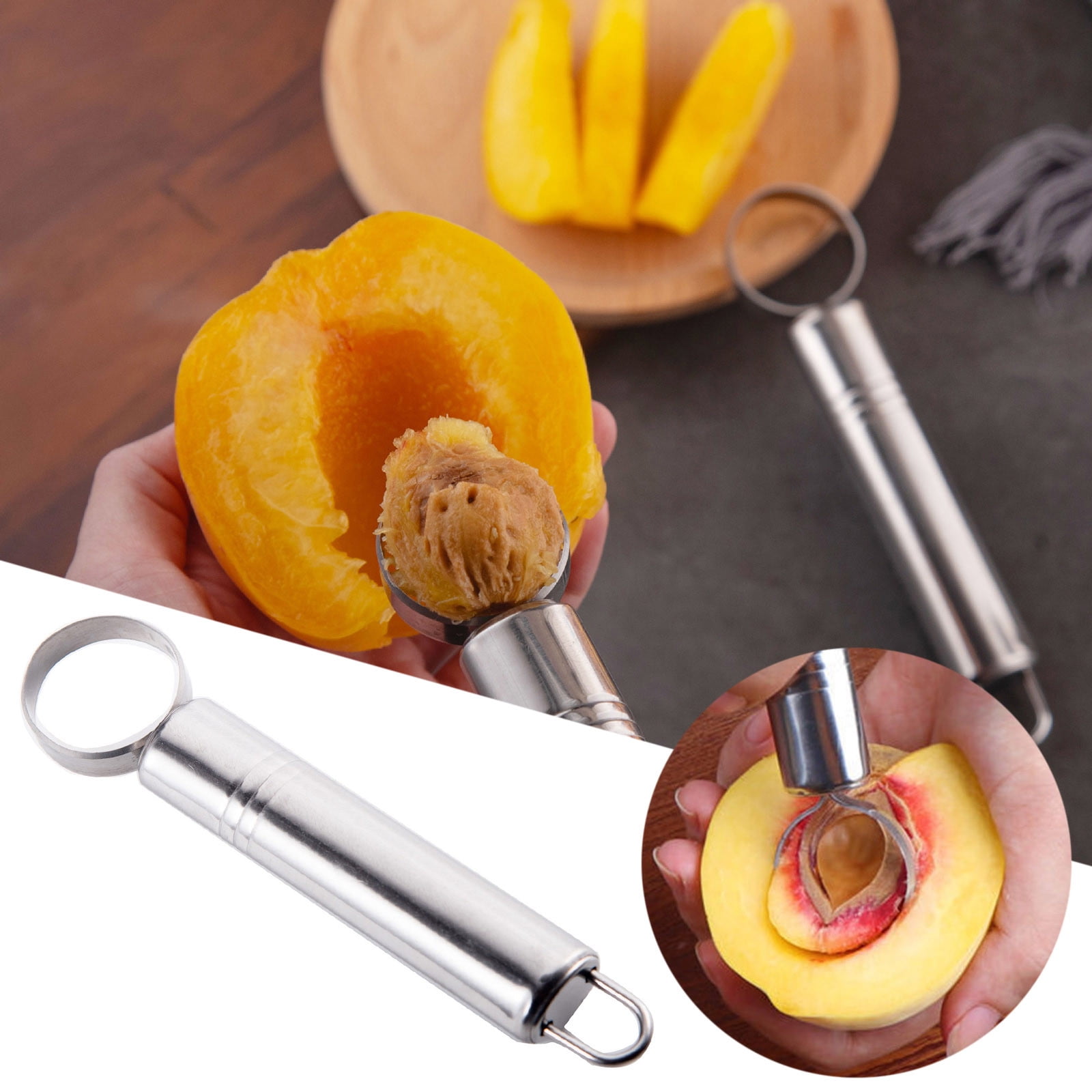 Stainless Steel Peach Corer and Fruit Pitter Manual Kitchen Tool for ...