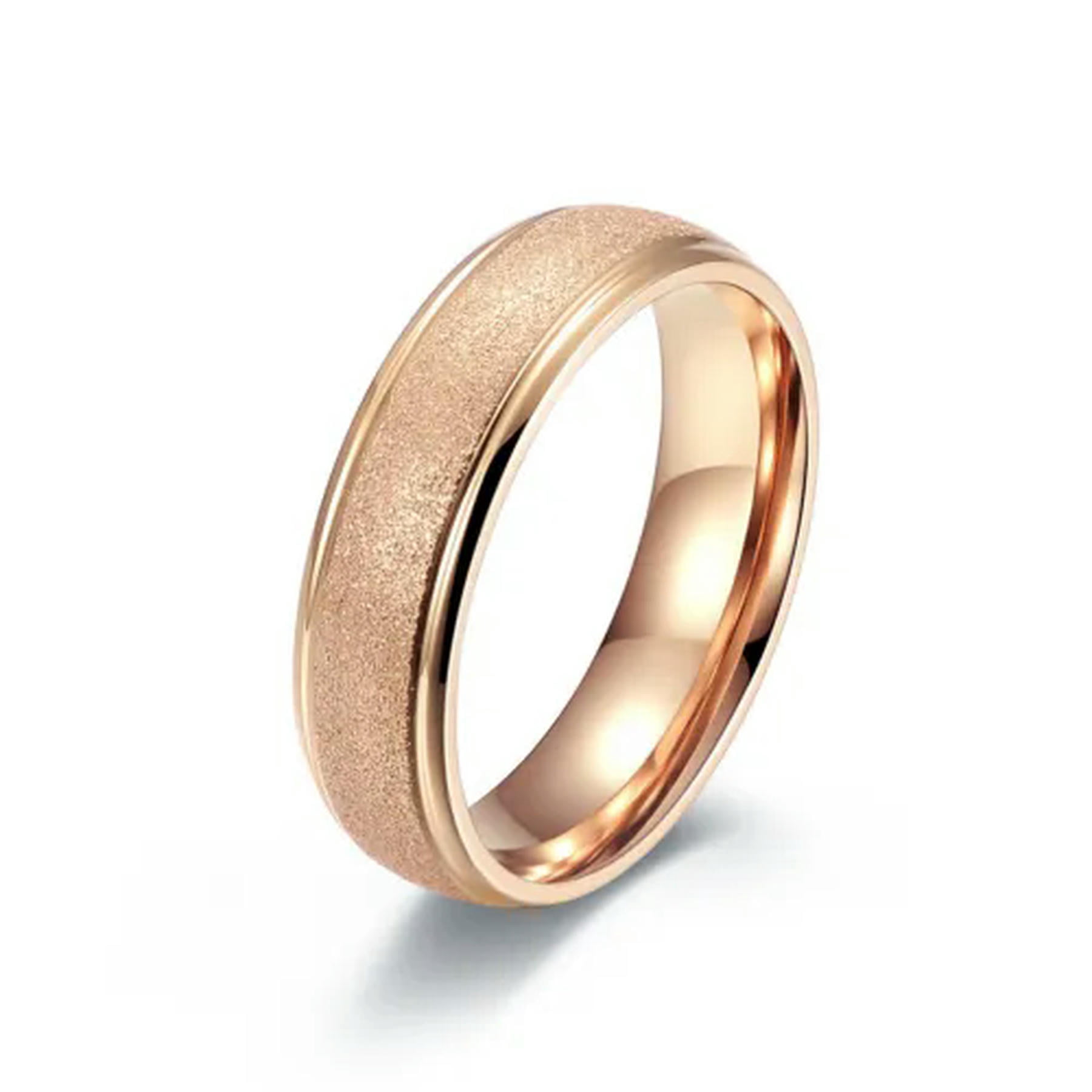 Stainless Steel Pearl Sand Band Men Women's 6MM Wedding Anniversary ...