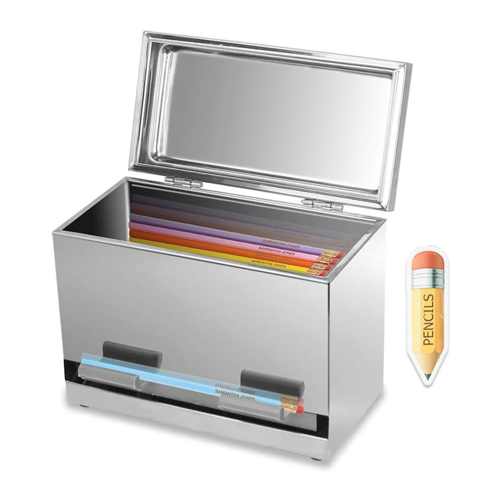 Loghot Stainless Steel Pencil Holder Pencil Dispenser for Classroom ...