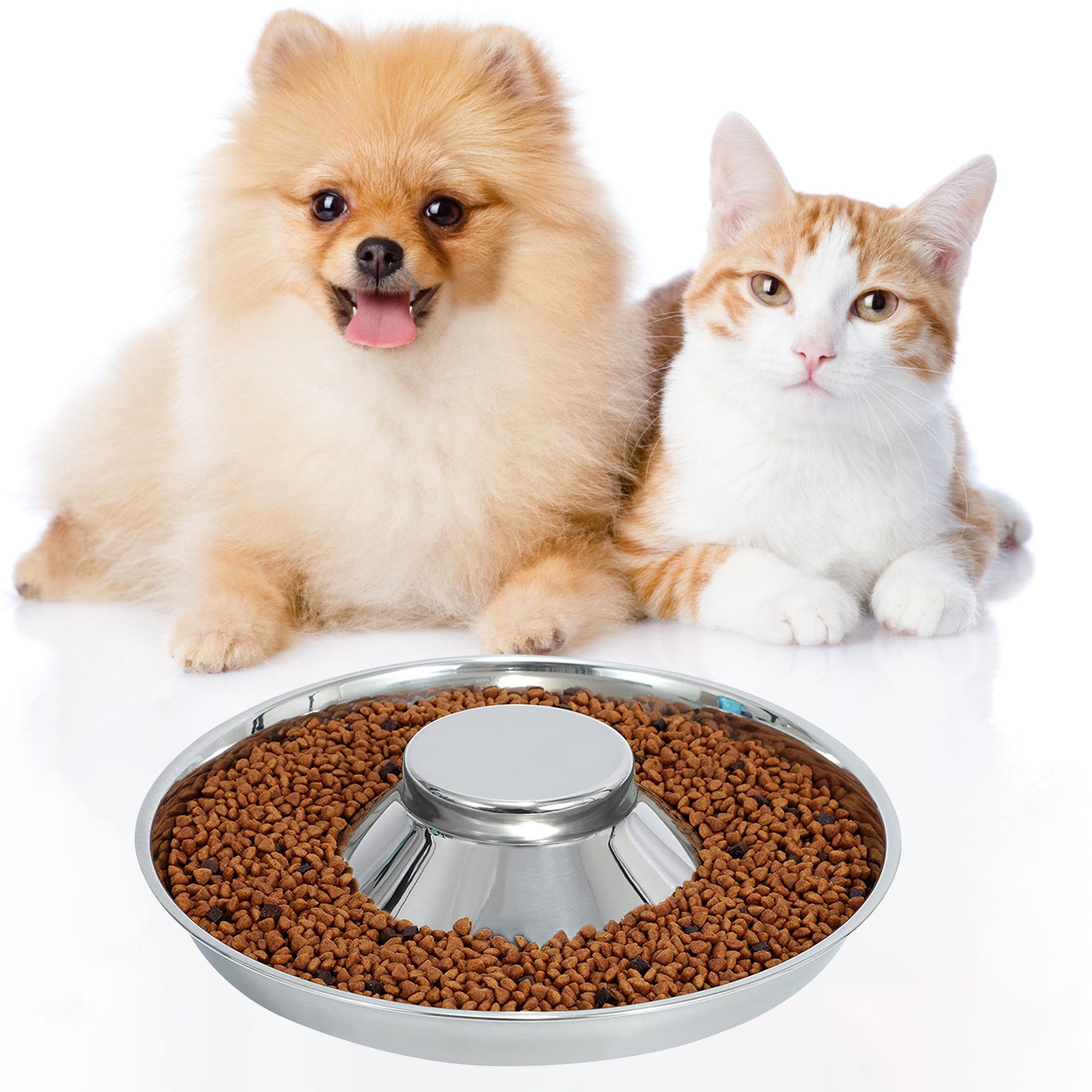 Stainless Steel Pet Bowl for Puppy Cat, Puppy Feeder Bowl for Feeding ...
