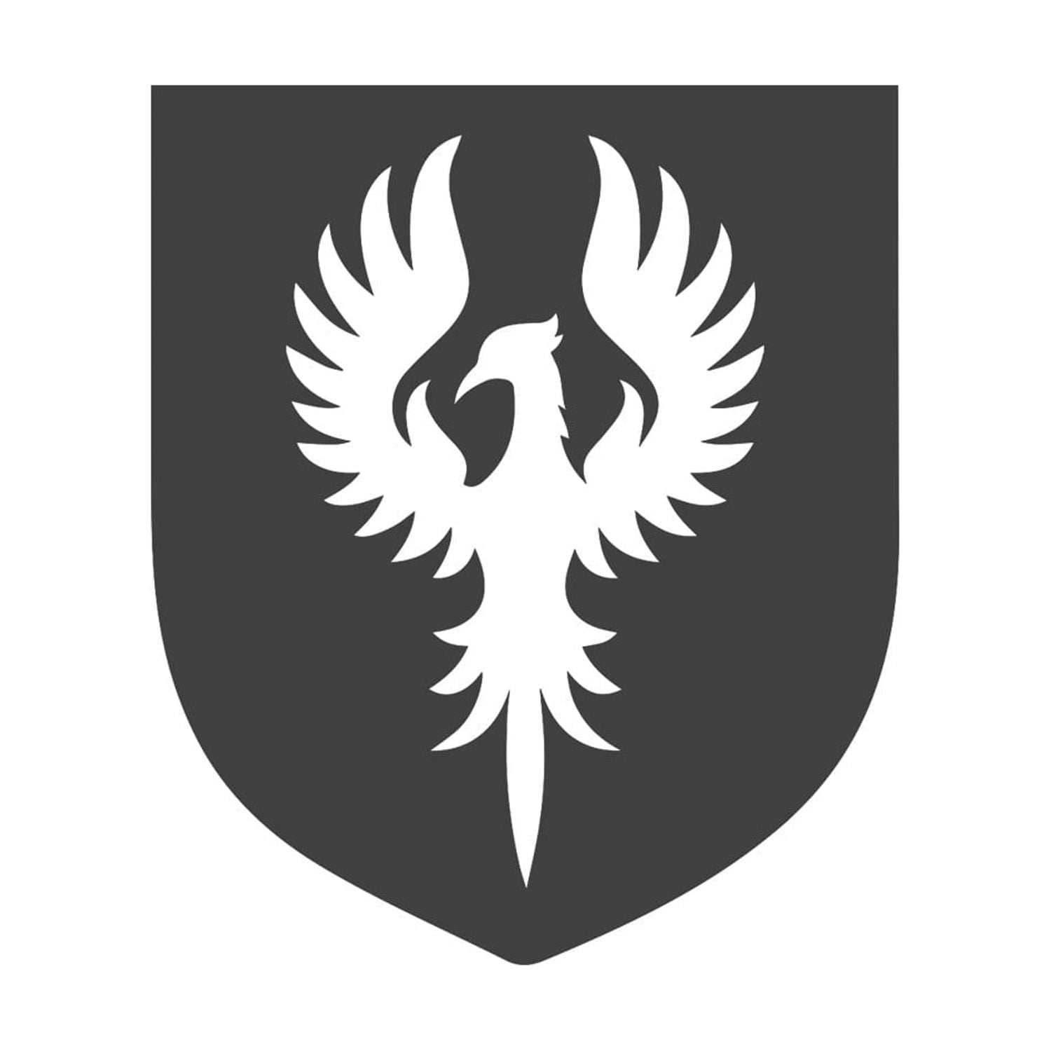 Stainless Steel Phoenix Resurrection Coat of Arms Shield Engraved Small ...