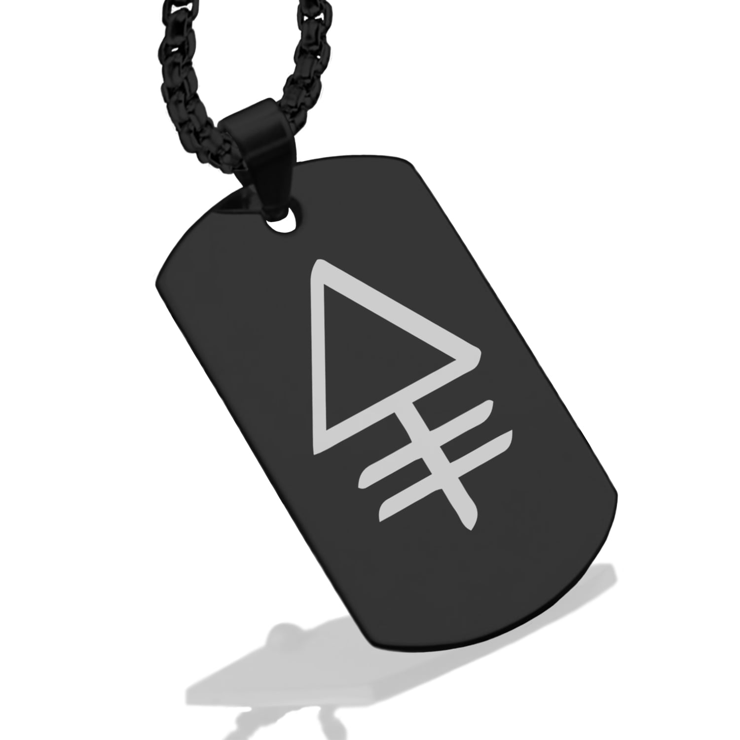 Stainless Steel Phosphorus Alchemy Symbol Dog Tag Pendant Necklace ...