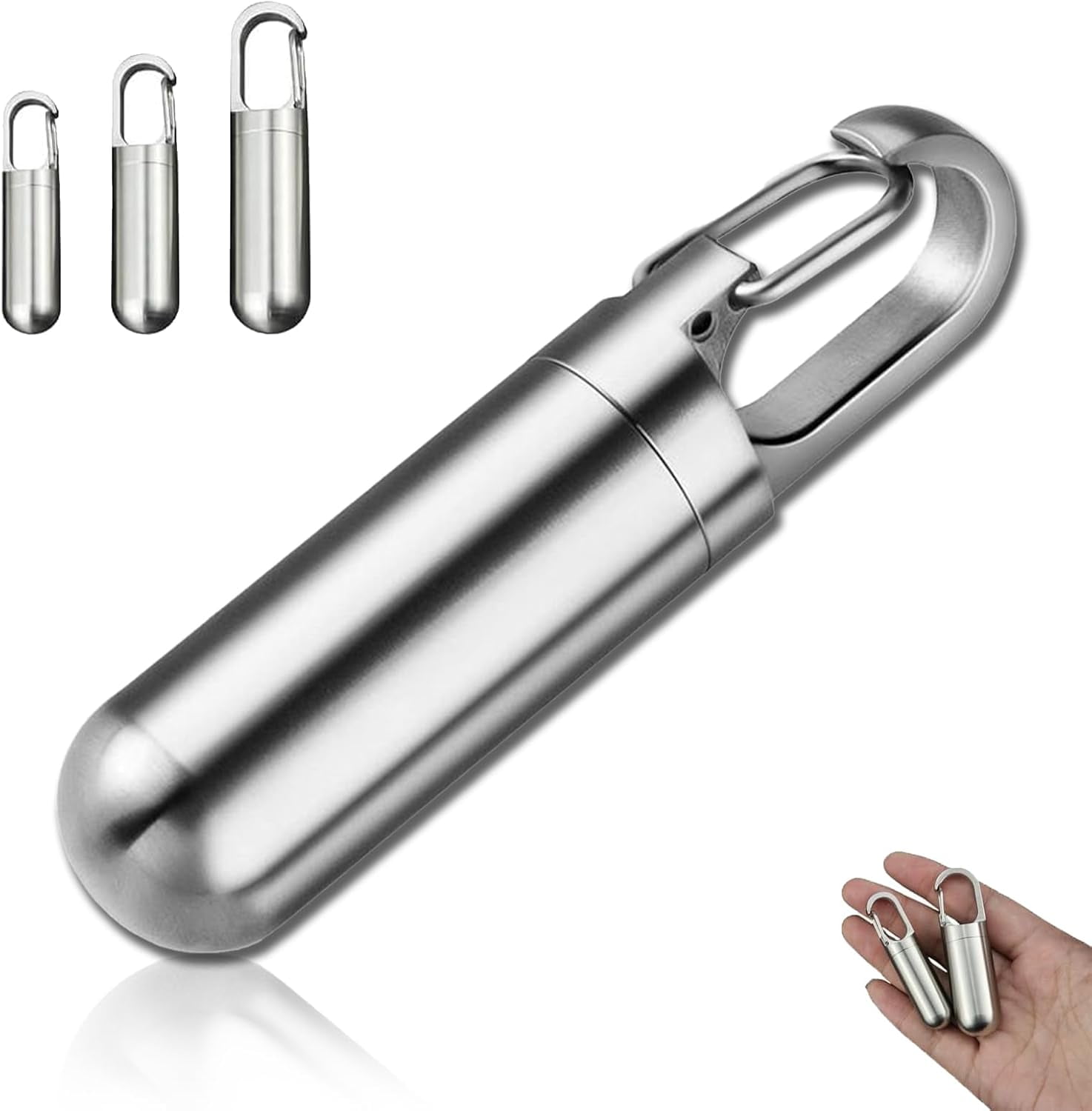 Stainless Steel Pill Box,Keychain Pill Holder,Mini Travel Pill Case ...