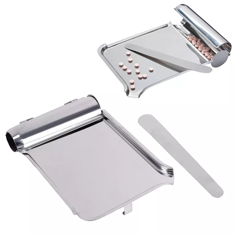 Stainless Steel Pill Counting Tray and Spatula - Walmart.com
