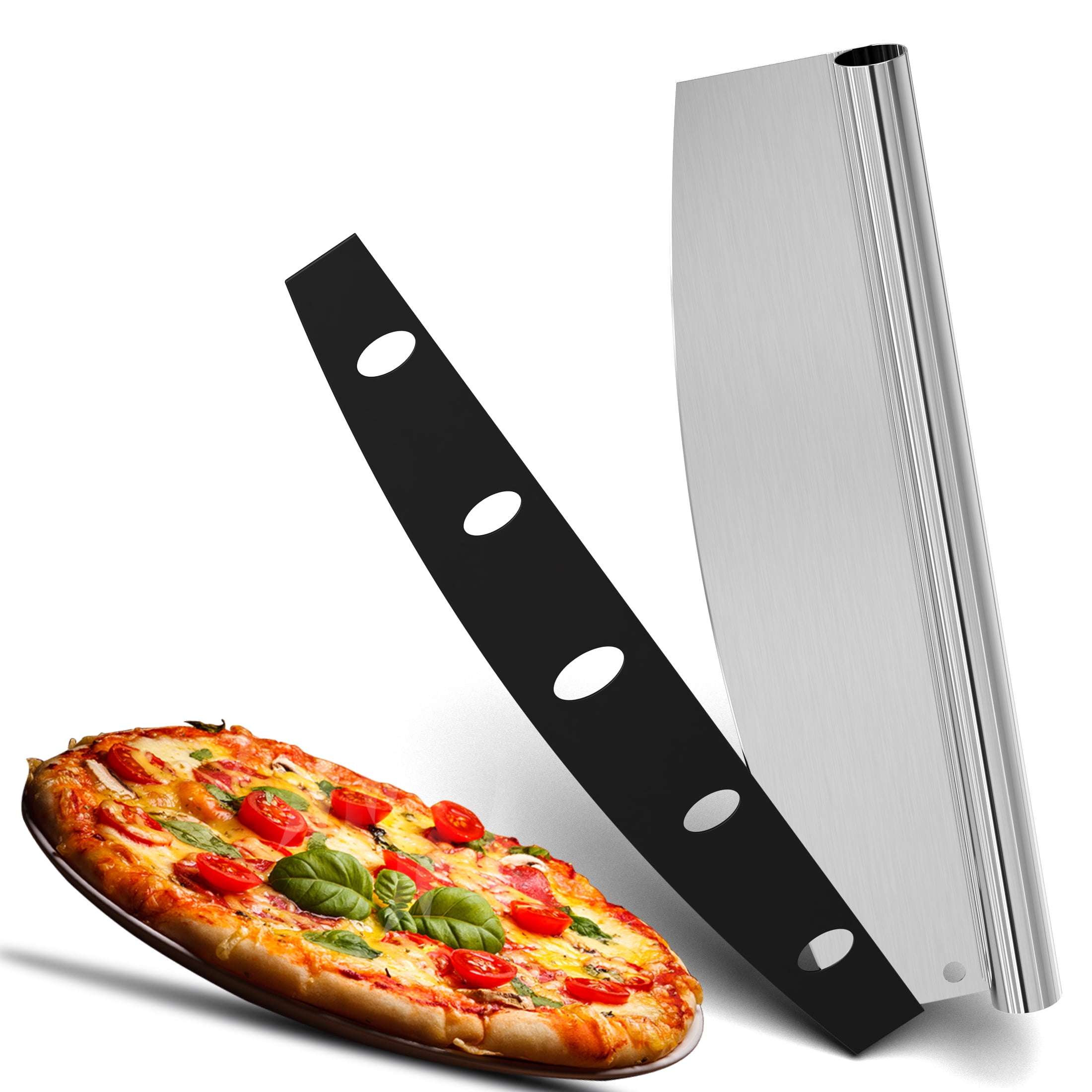GH1200 Stainless Steel Pizza Cutter Rocker, Extra Sharp 14-Inch Pizza ...