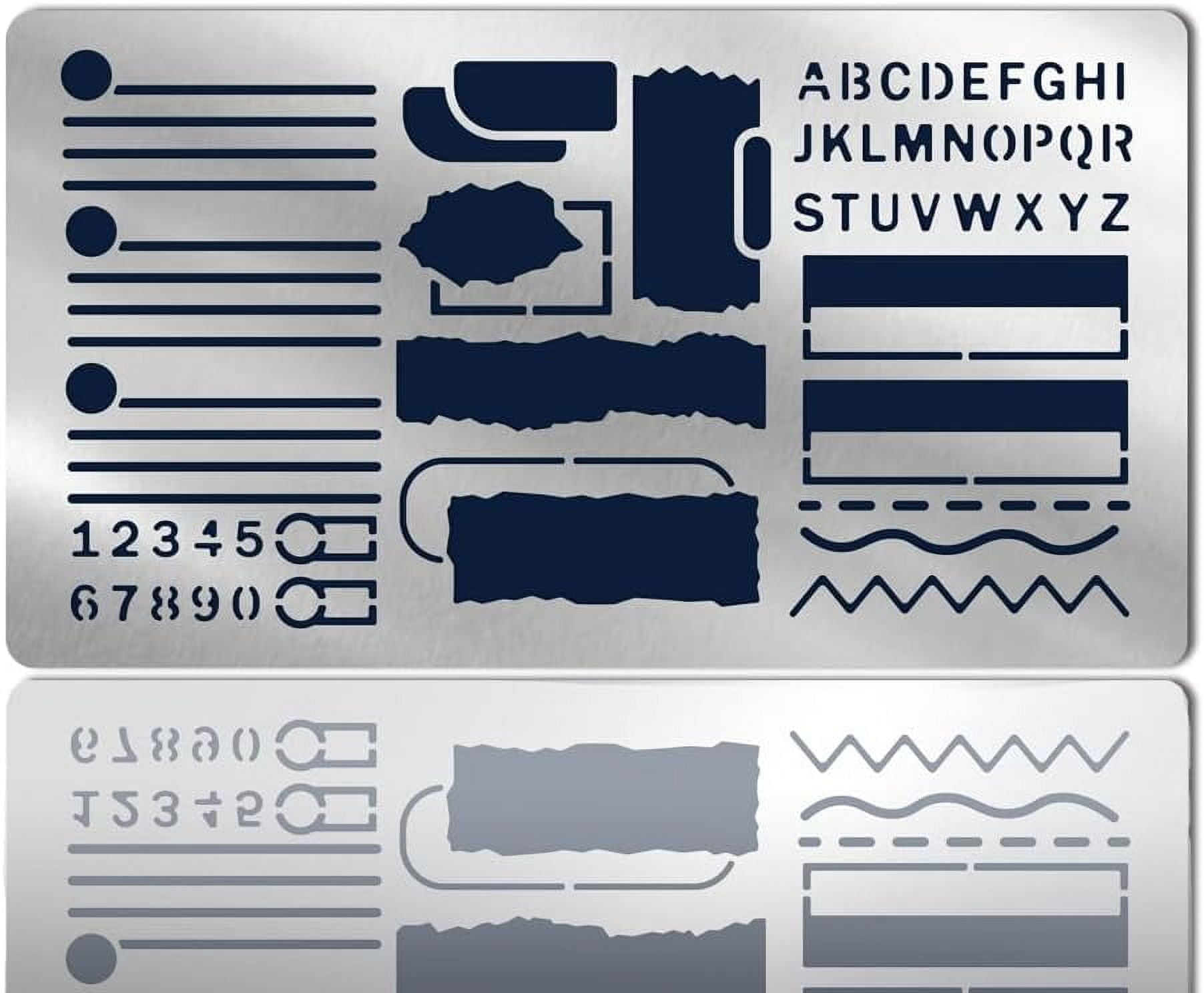 Stainless Steel Planner Stencils 3.98x6.97inch Banners Lines Lists ...