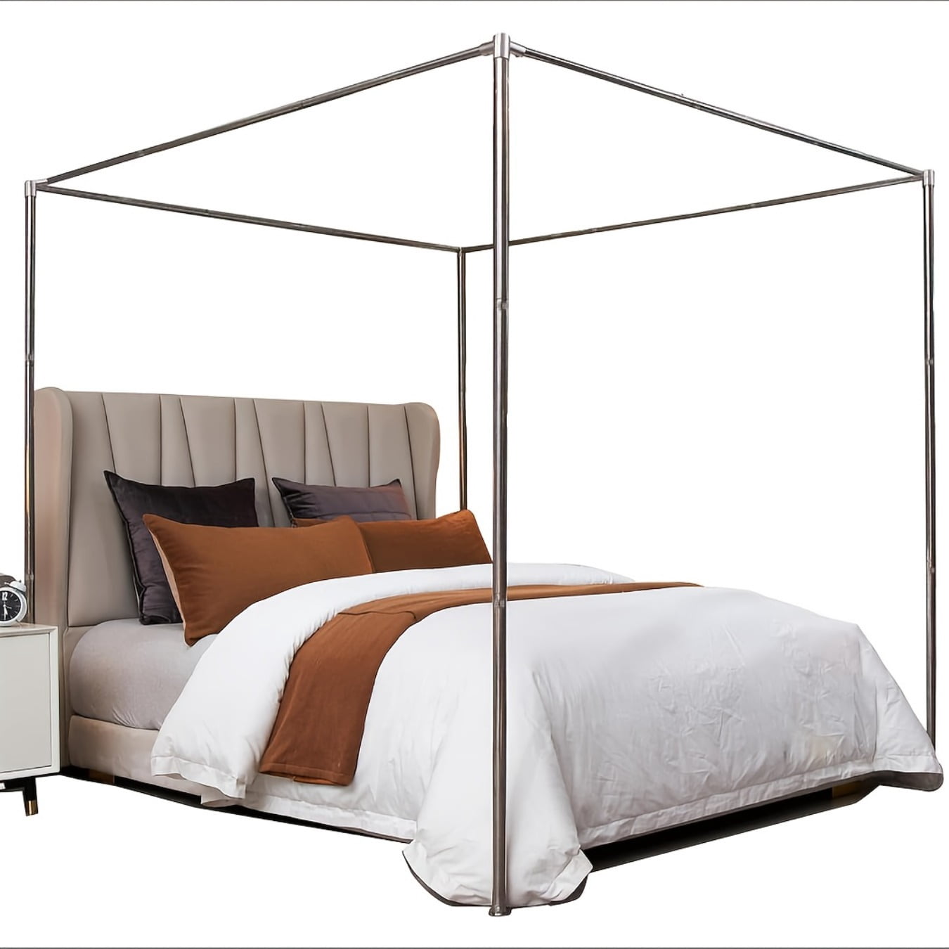 Stainless Steel Plus Size Canopy Bed Frame for Quad Beds and Mosquito ...