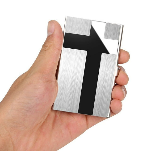 Stainless Steel Pocket Business Card Holder - Sleek Metal Case for ID ...