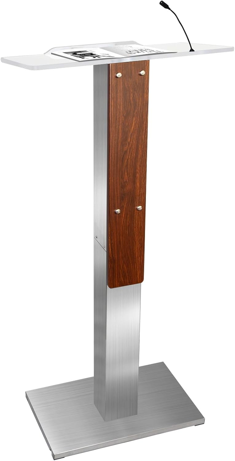 Stainless Steel Podium Stand with Acrylic Reading Surface & Hidden ...