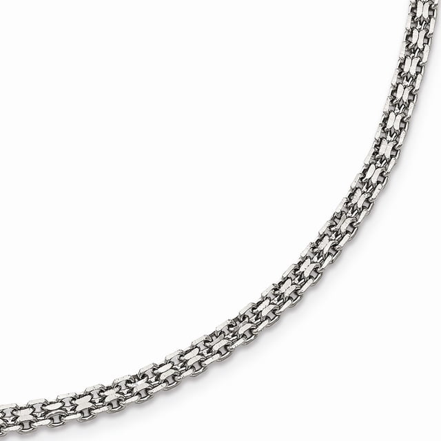 Stainless Steel Polished 3.10mm Fancy Double Link Chain Necklace - 18 ...
