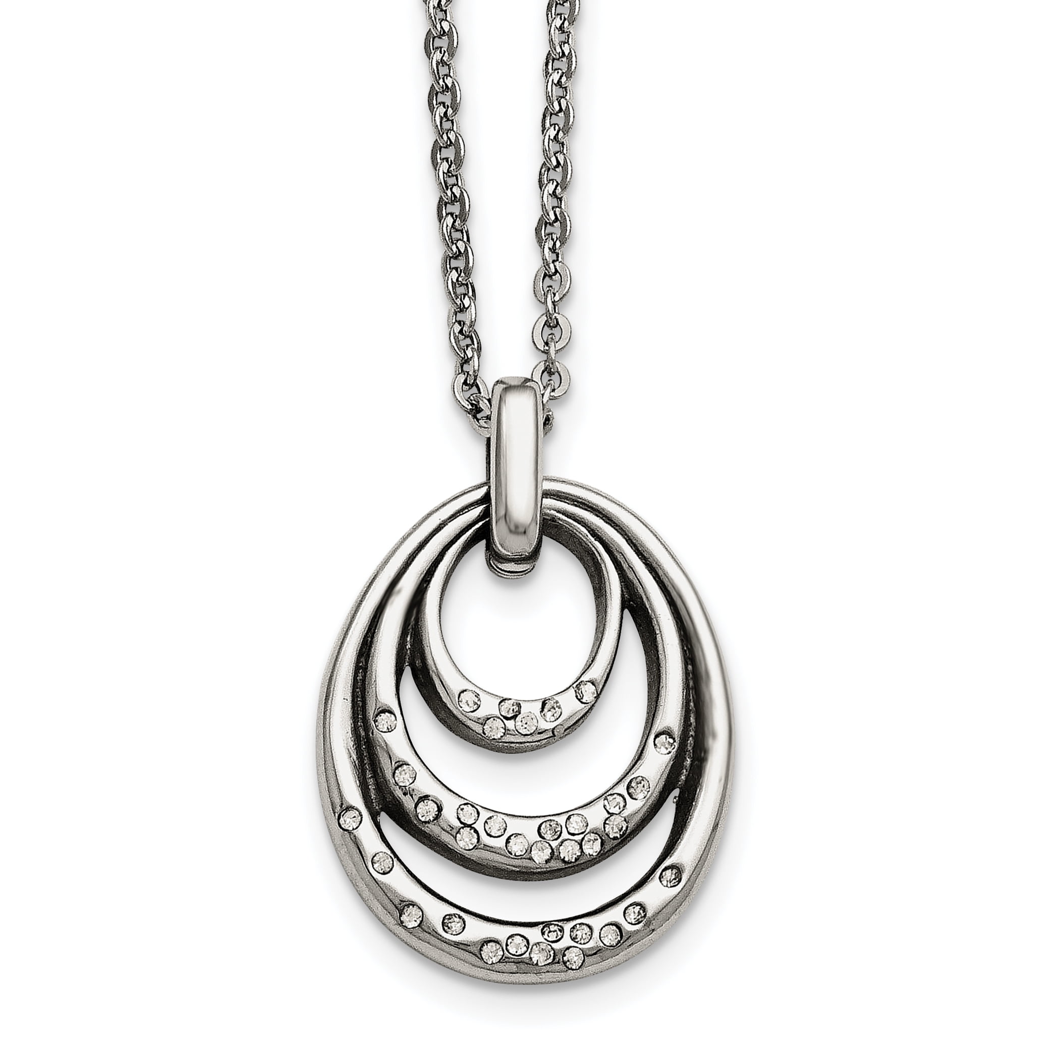 Stainless Steel Polished Fancy Lobster Closure CZ Cubic Zirconia ...