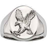 Stainless Steel Polished Enameled Eagle Ring, Available in Multiple ...