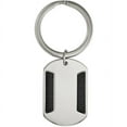Stainless Steel Polished with Black Carbon Fiber Inlay Key Chain ...