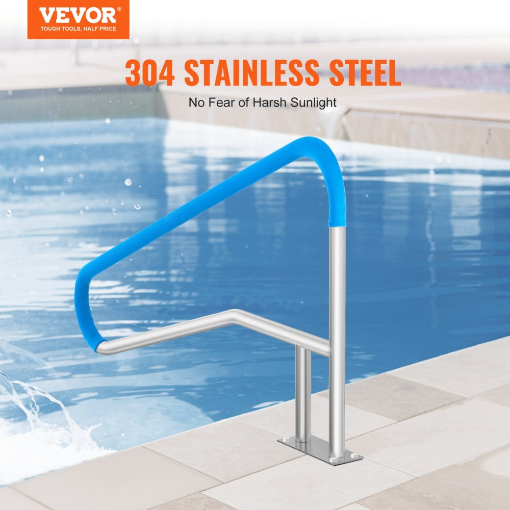 Stainless Steel Pool Handrail Silver Easy To Assemble In Ground ...