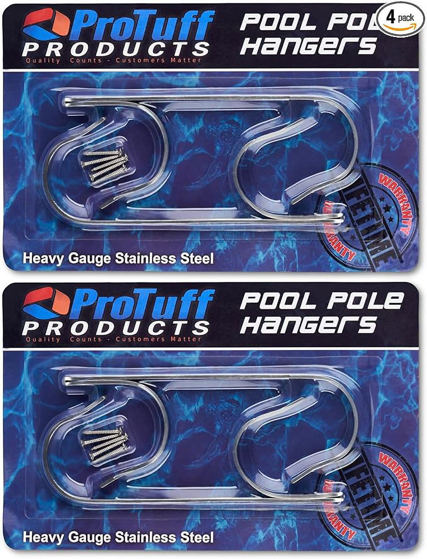 Stainless Steel Pool Pole Hangers - Unlimited Free Replacements - 4 ...
