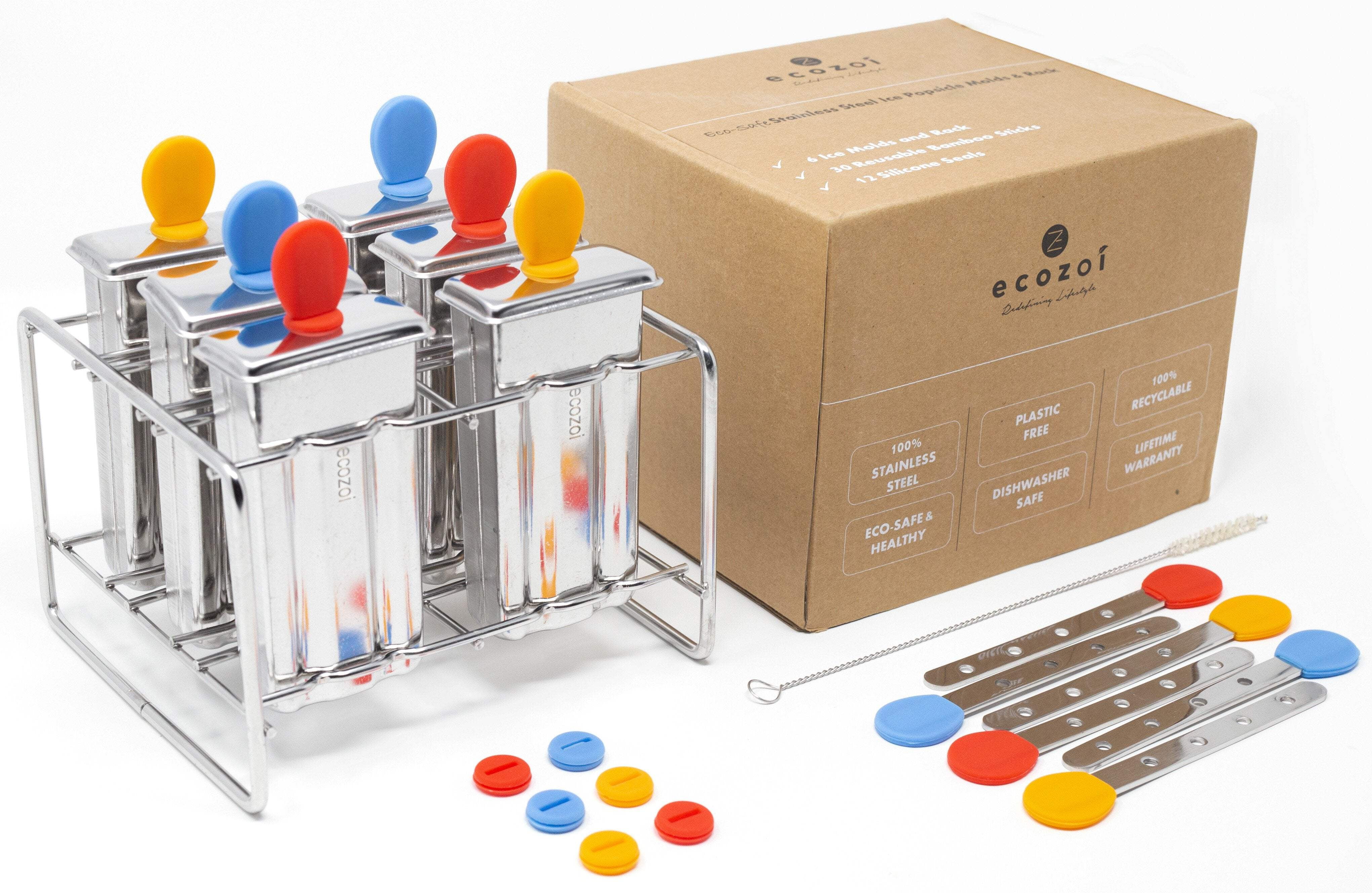 Eco-Friendly Stainless Steel Popsicle Molds and Rack with Reusable ...