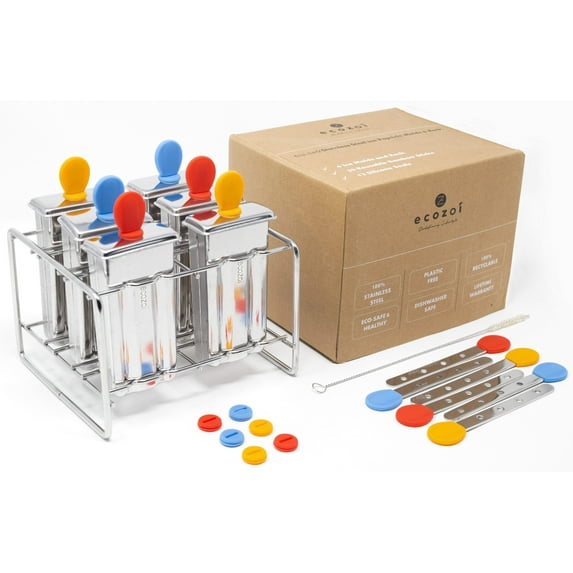Eco-Friendly Stainless Steel Popsicle Molds and Rack with Reusable ...