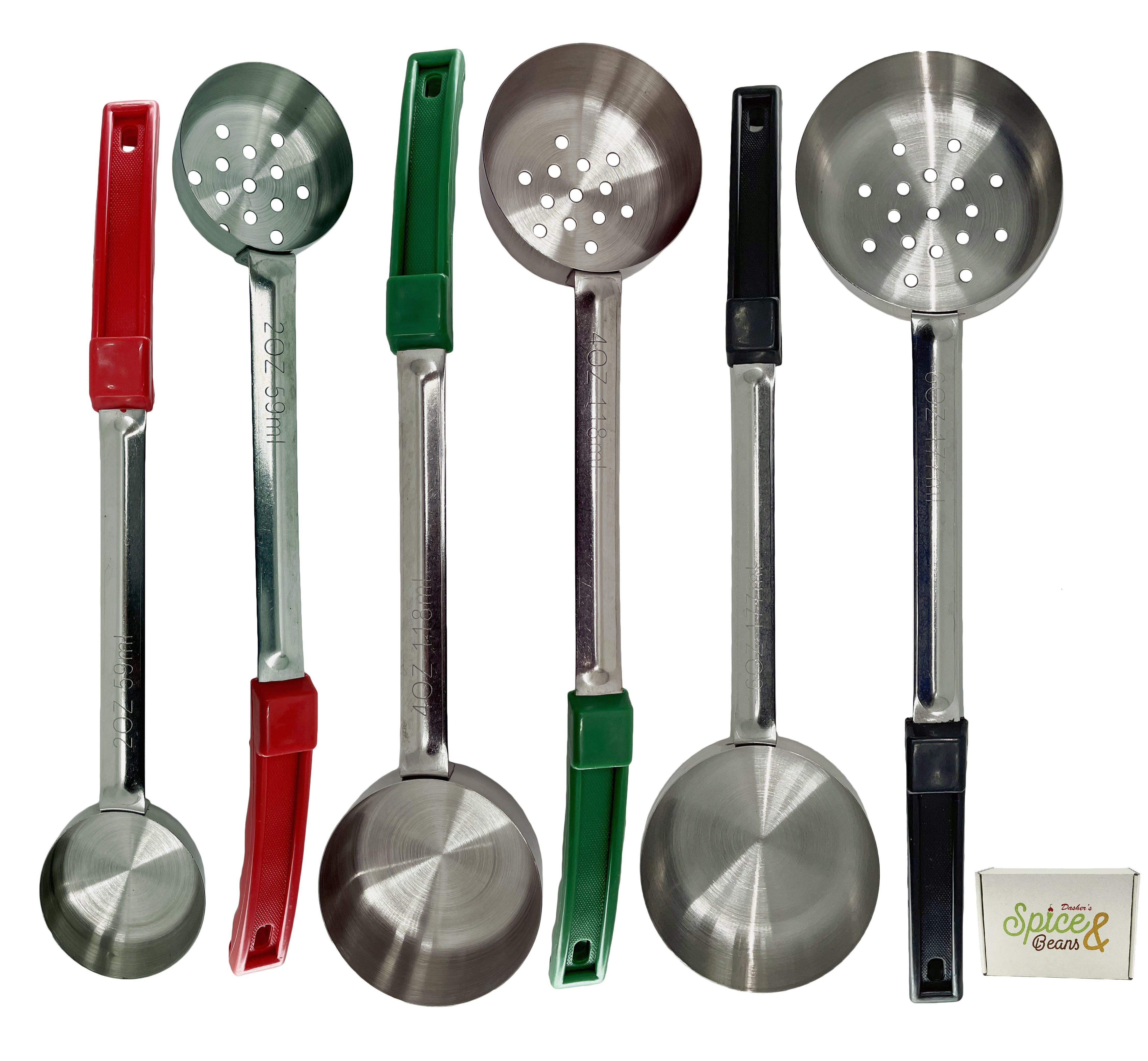 Stainless Steel Portion Control Serving Spoon Perforated & Solid 6 ...