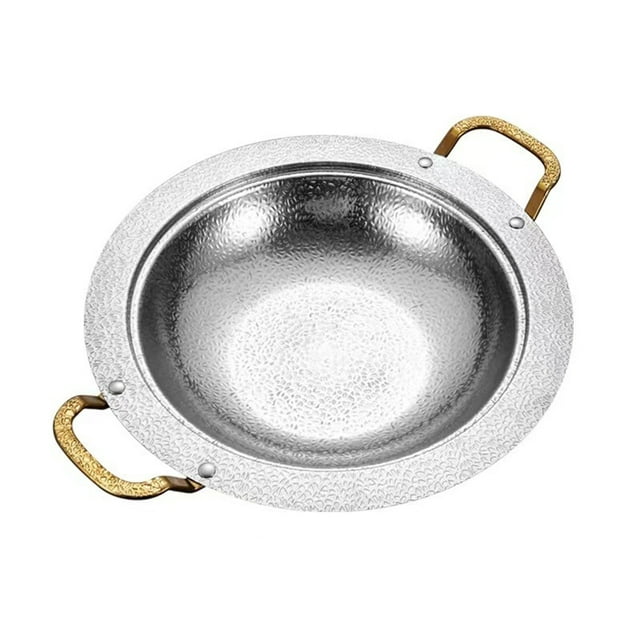 Stainless Steel Pot, Hammered Stainless Steel Round Tray, Round Cooking ...