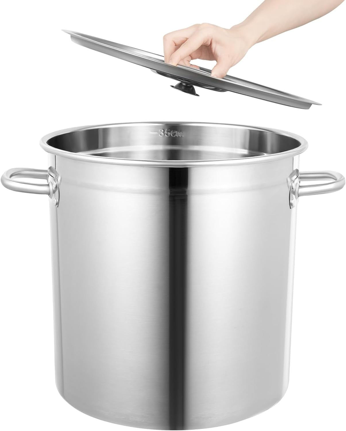 Stainless Steel Pot Stock Pot Soup Pot Big Pots for Cooking 35L/30 ...
