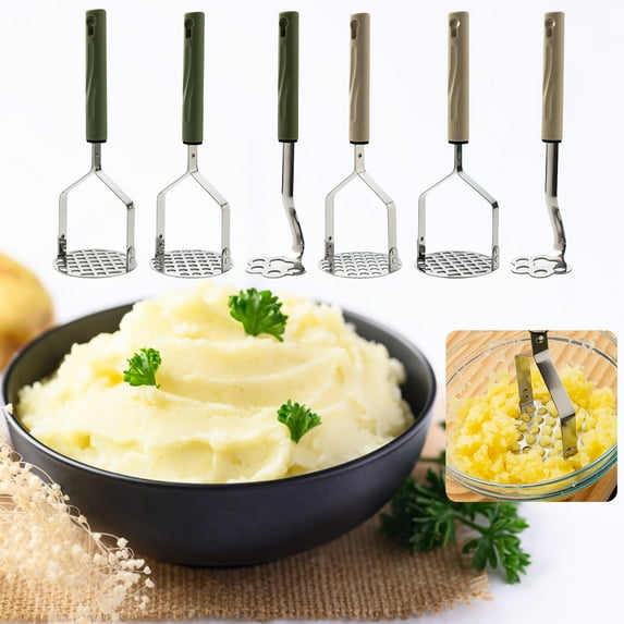 Stainless Steel Potato Masher | Kitchen & Food Tool | Easy Grip Handle ...