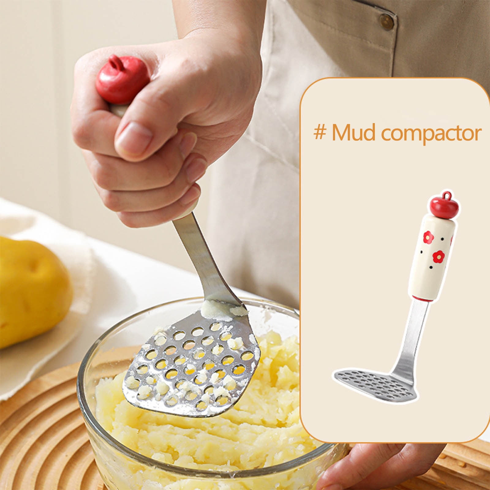 Stainless Steel Potato Masher, Manual Potato Ricer, Durable ...