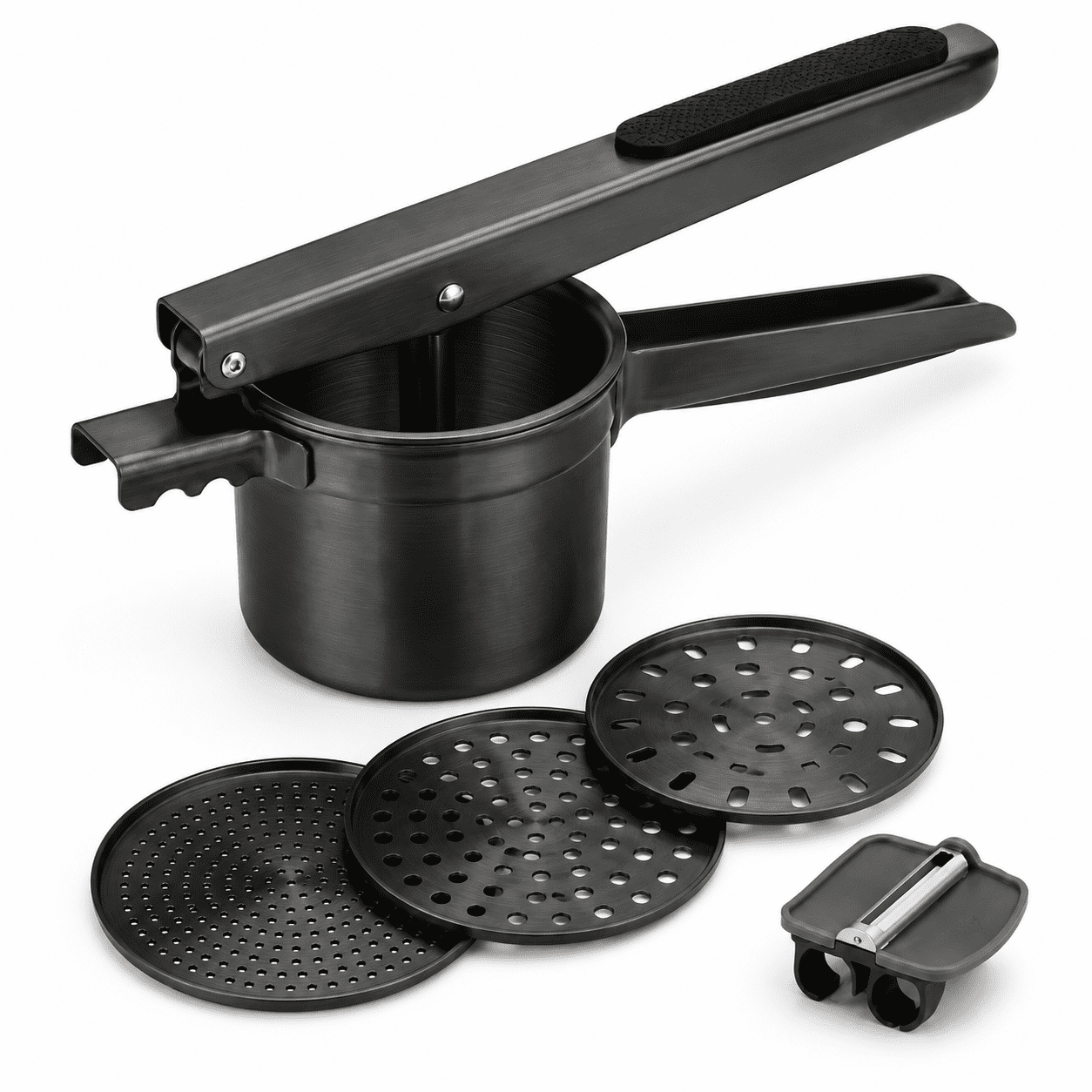 Stainless Steel Potato Ricer with 3 Interchangeable Discs and Peeler ...
