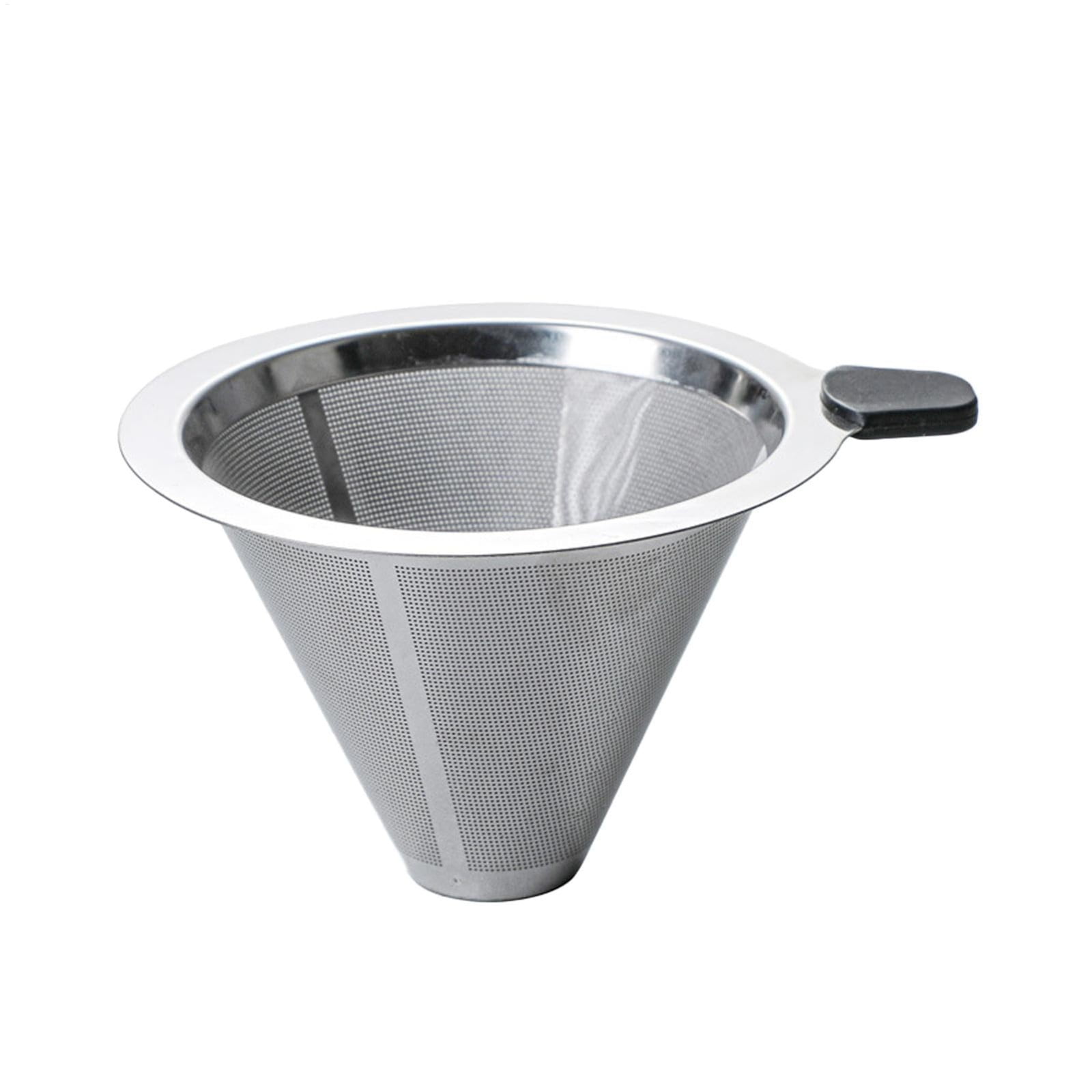 Stainless Steel Pour Over Coffee Dripper - Double Layer Mesh, Reusable ...