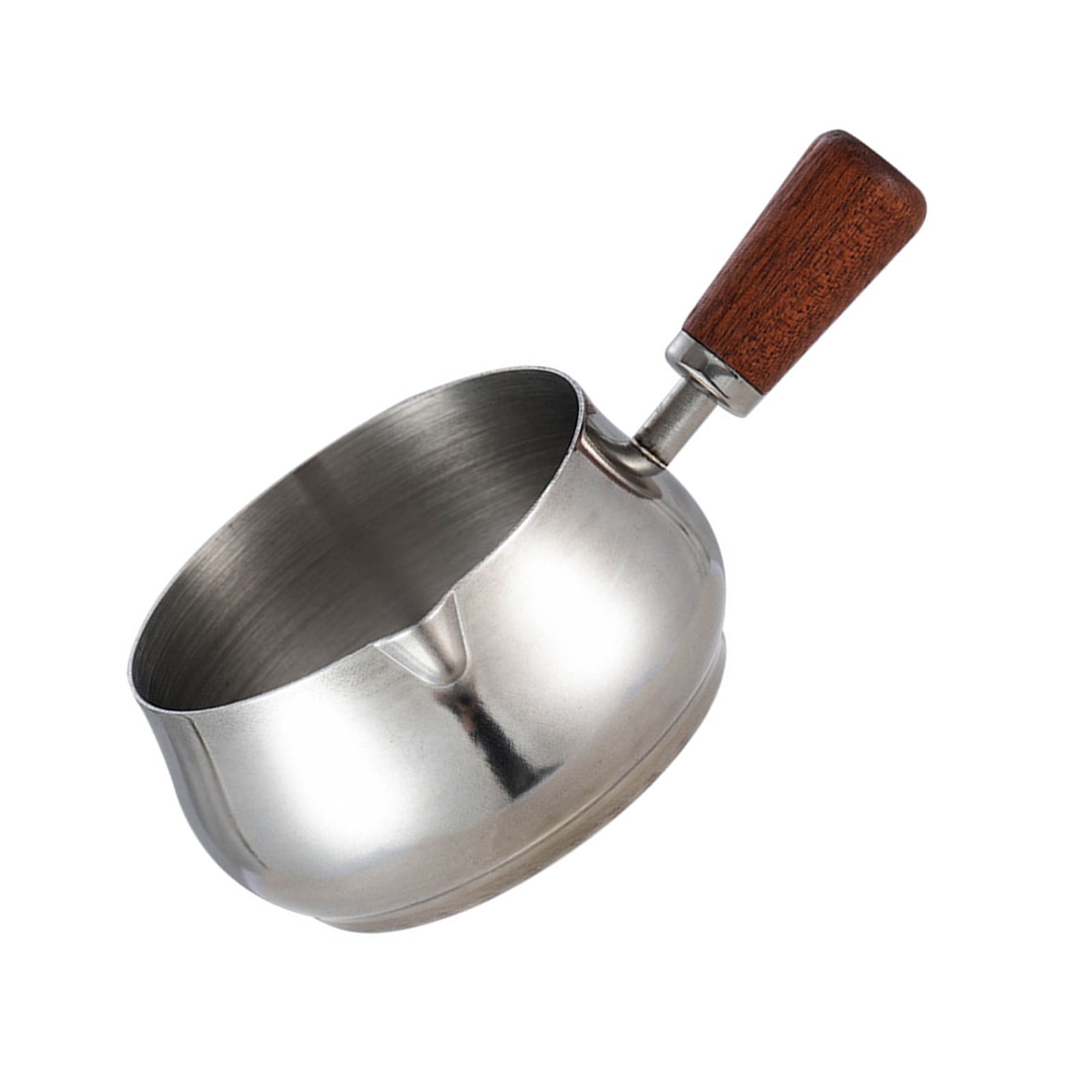 Stainless Steel Pouring Cups With Wooden Handle Chocolate Melting Pots ...
