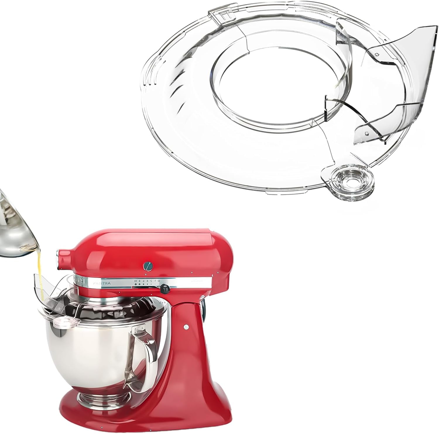 Stainless Steel Pouring Shield Splatter Guard, 4.5-5QT Tilt Head Mixer ...