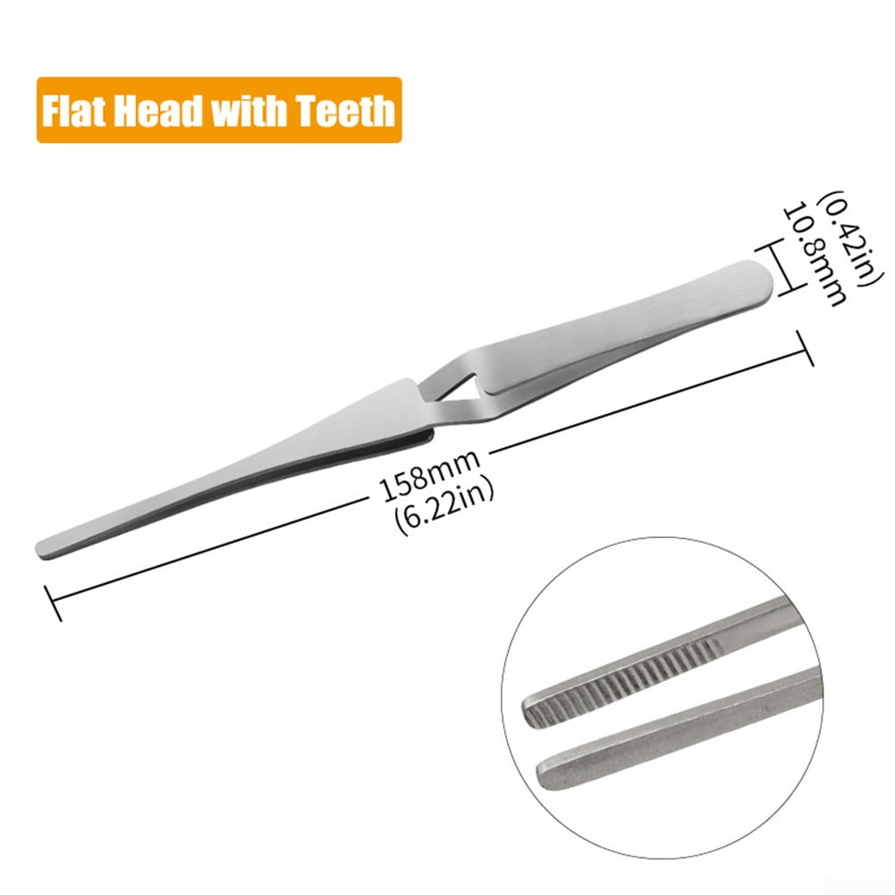 Stainless Steel Precision Tweezers Reverse Fixed Self-locking Inverse ...