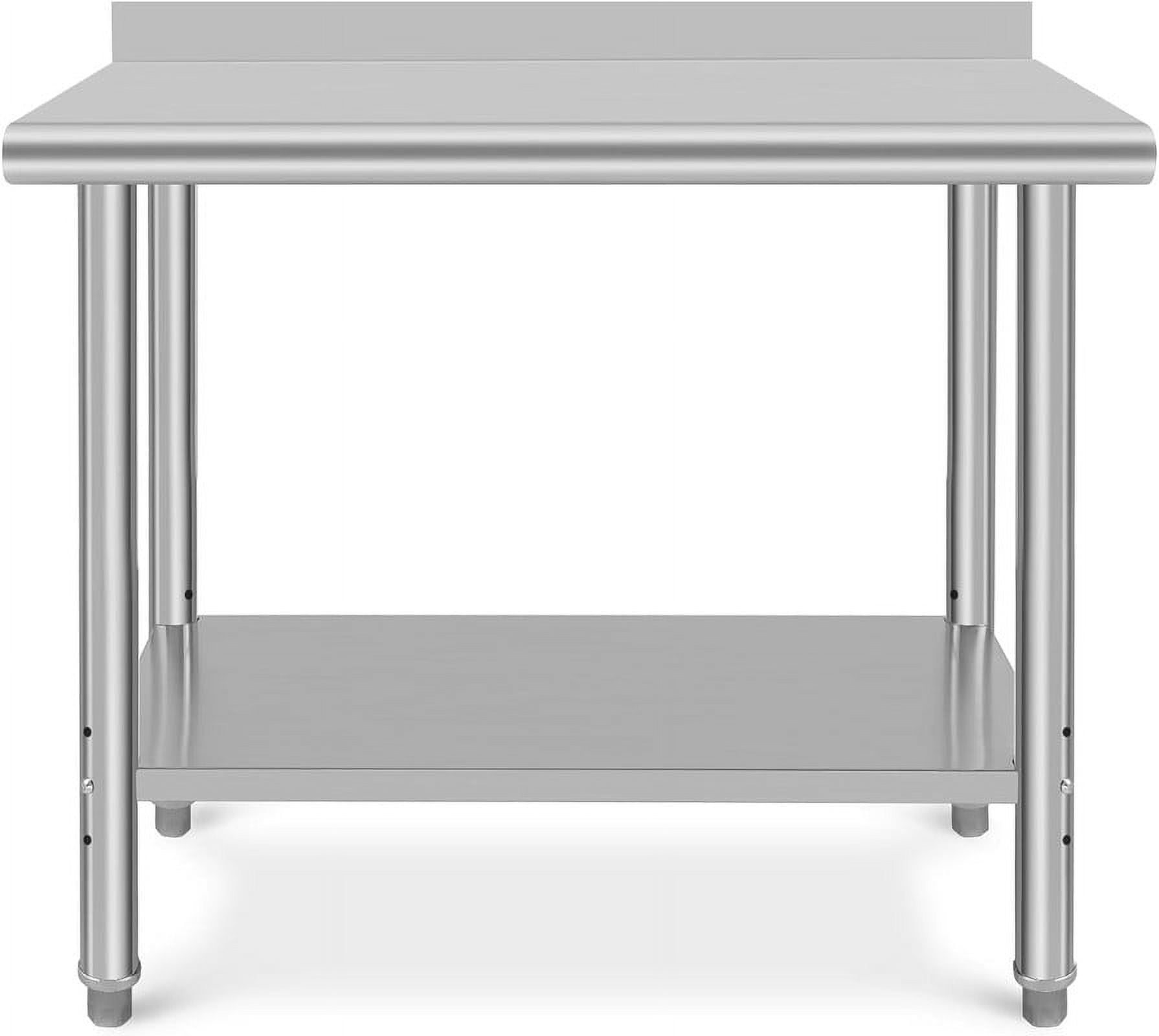 Stainless Steel Prep Table 48 x 24 Inch, Heavy Duty Commercial Kitchen ...