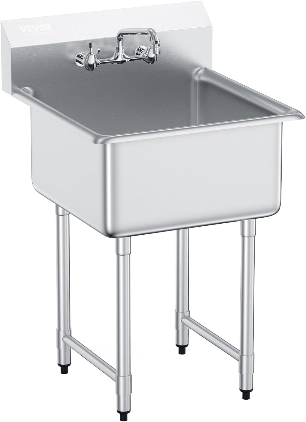 Stainless Steel Prep & Utility Sink, 1 Compartment Free Standing Small ...