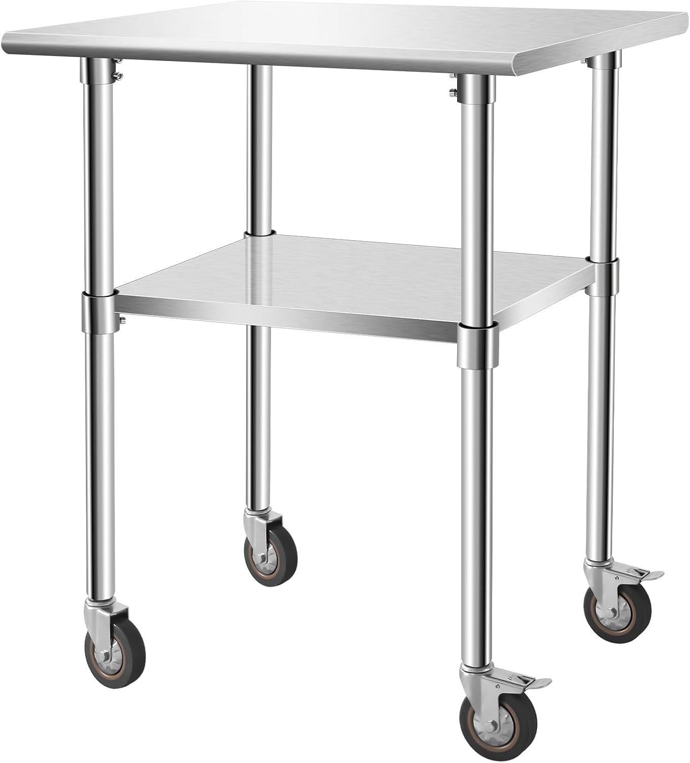 Stainless Steel Prep Work Table with Casters for Commercial Kitchen ...