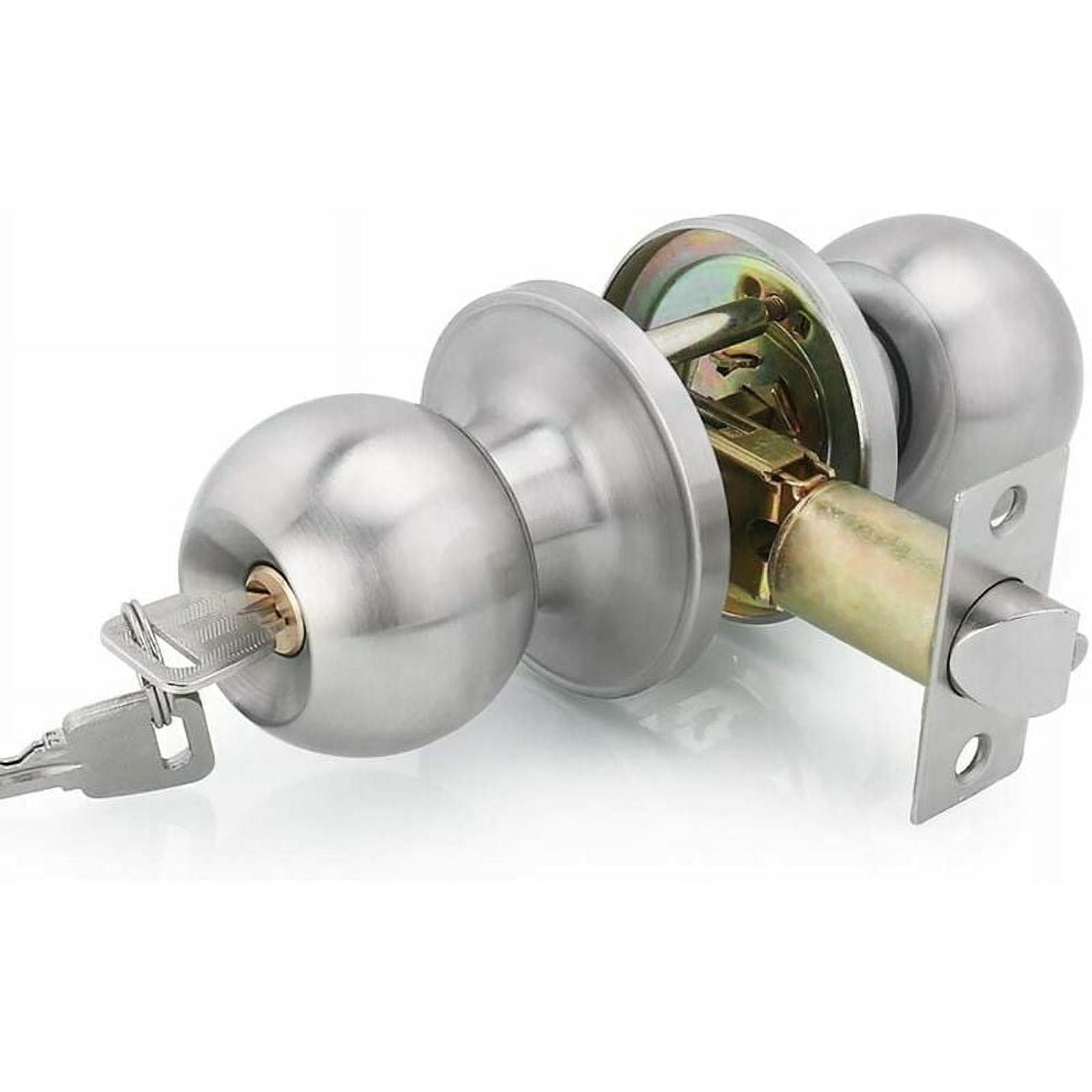 Ball Style Privacy Door Knob, Robust Anti-Theft Satin Nickel Finish ...