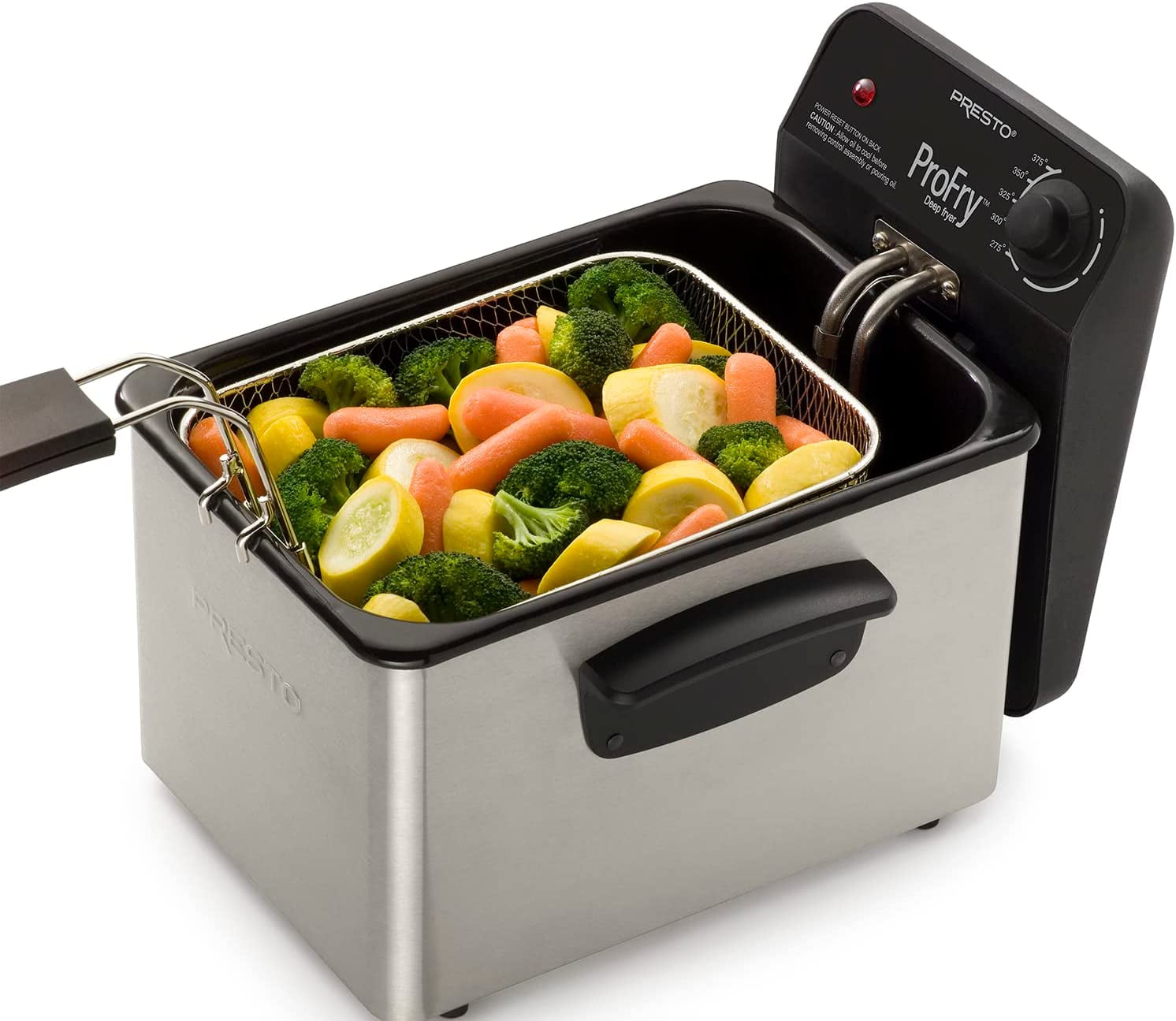 Stainless Steel Pro Fry Immersion Deep Fryer with Spatter-Shield, 8-Cup ...