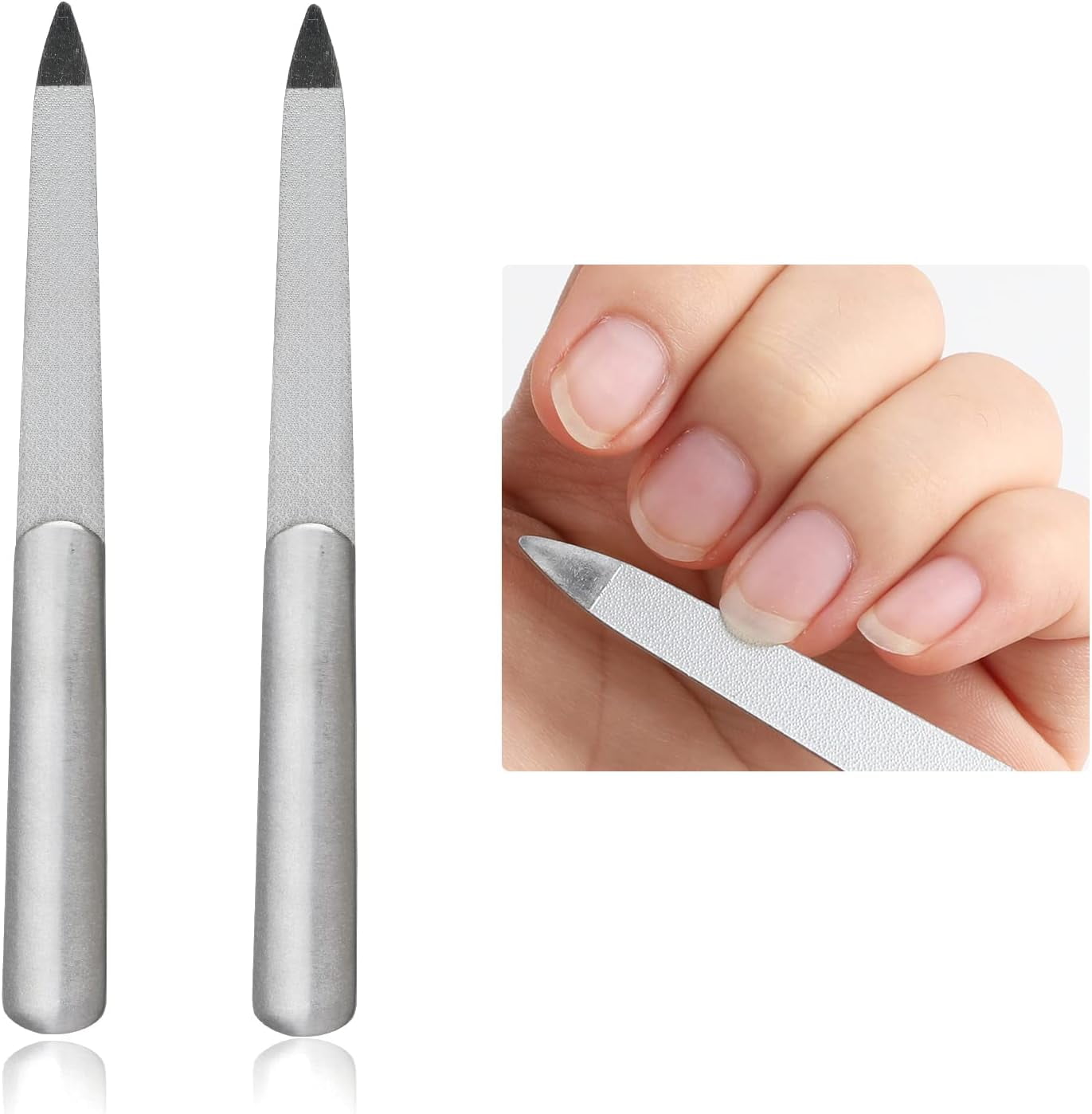 Stainless Steel Professional Double Sided Nail File Diamond Natural ...