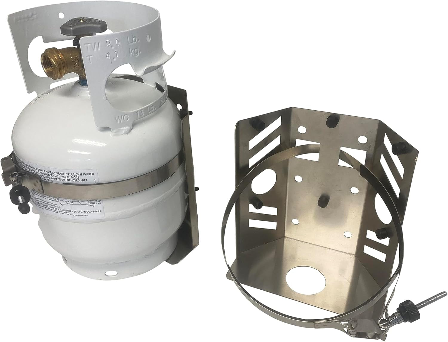 Stainless Steel Propane Tank Bracket with Quick Release T-Bolt for 5lb ...