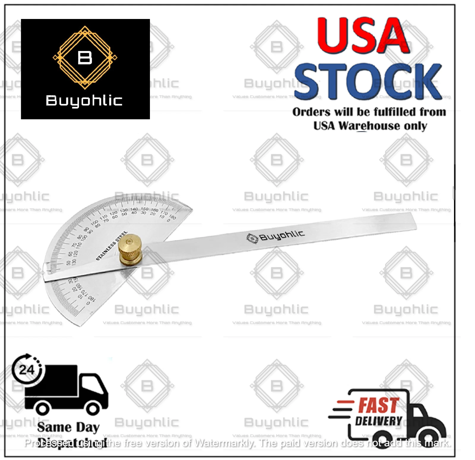 Stainless Steel Protractor 0-180 Degrees Machine Tools (Degree ...