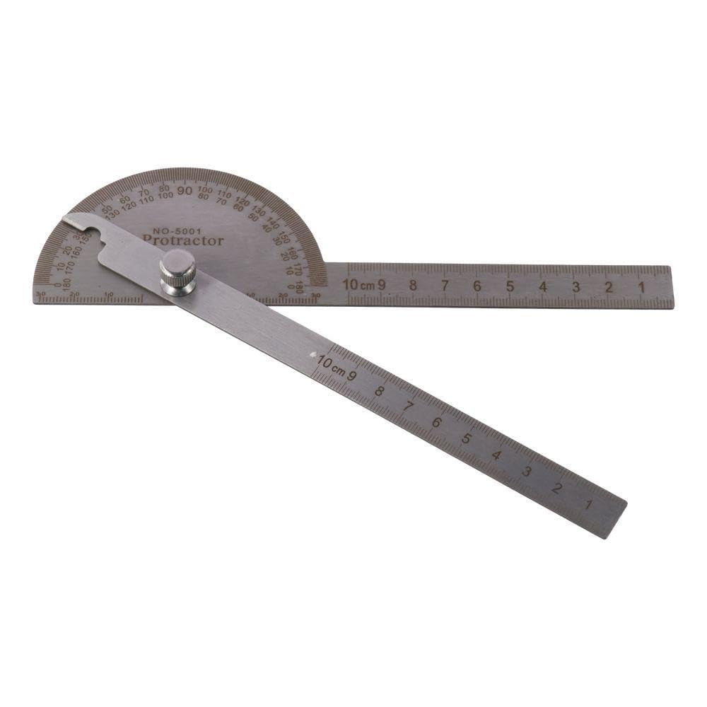 Stainless Steel Protractor 0-180 Degrees Two Arm Ruler Angle Protractor ...