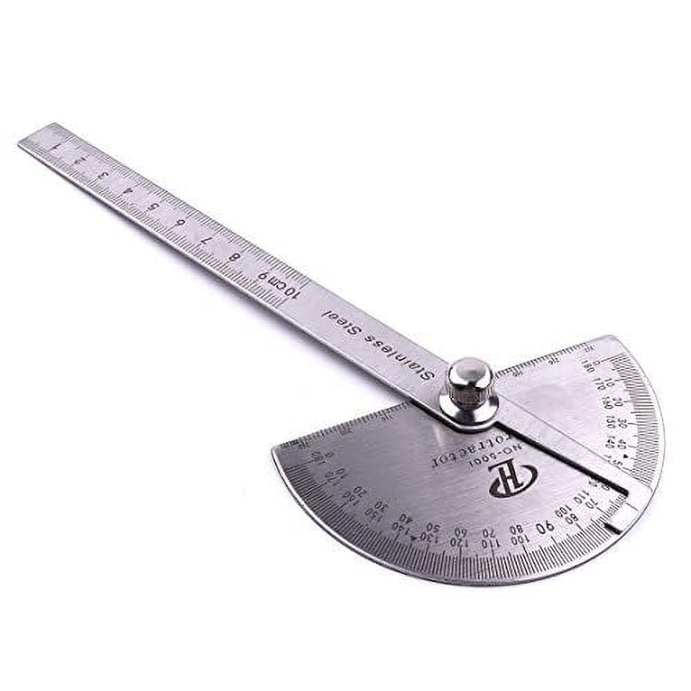 Stainless Steel Protractor 0-180° Round Head Protractor - Angle Finder ...