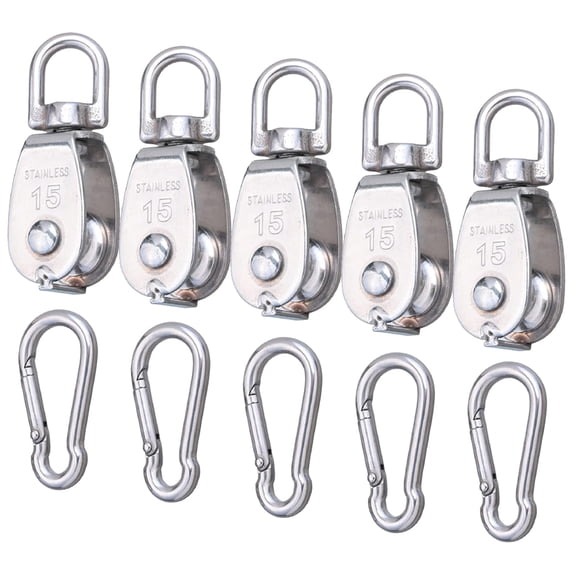 Stainless Steel Pulley Block M15 5 Pack, 304 Grade Single Wheel Pulley ...