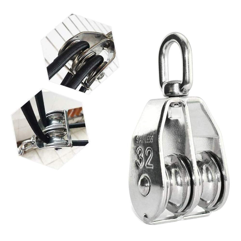 Stainless Steel Pulley, M32 Double Pulley, 304 Rotating Pulley, Heavy ...