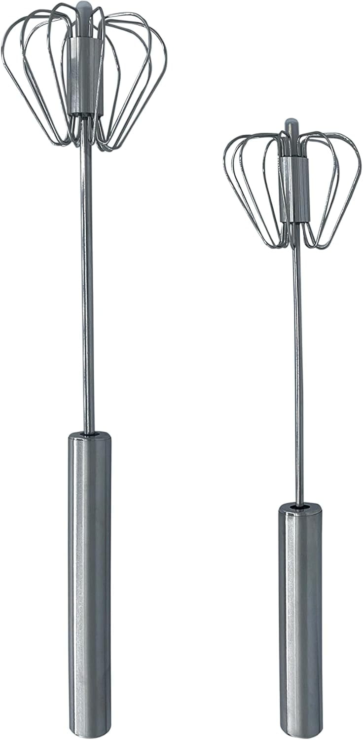 Stainless Steel Push Whisk - Easy to Use Manual Hand Mixer & Plunger ...