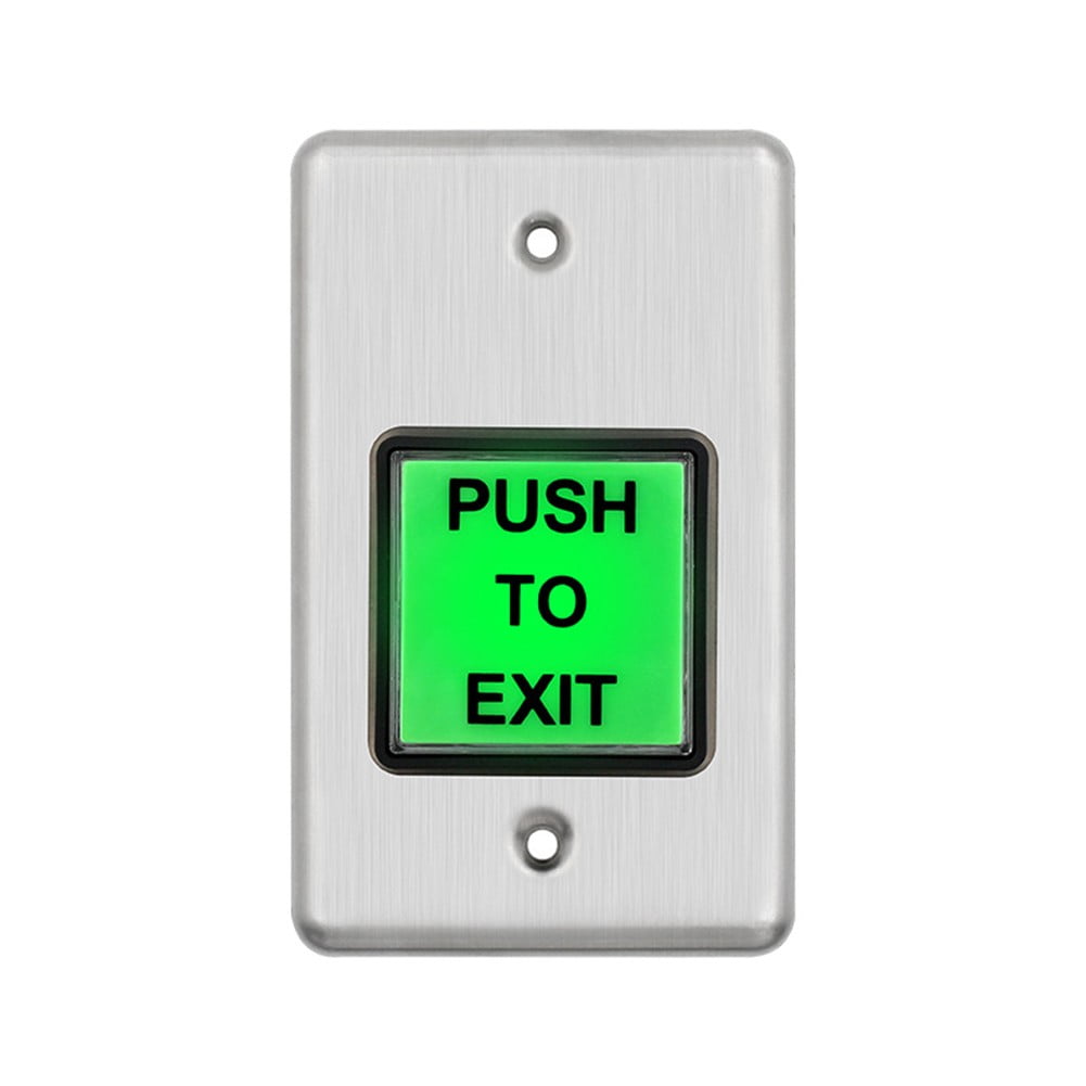 Stainless Steel Push to Exit Button Indoor Green Square Request to Exit ...
