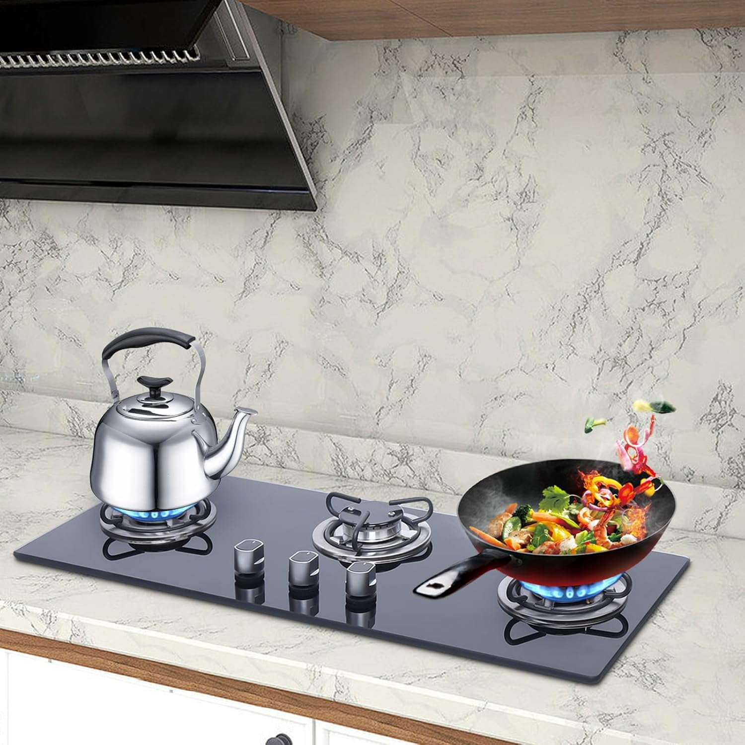 Stainless Steel RV Cooktop 3 Burner LPG Gas Stove Hob with Glass Lid ...